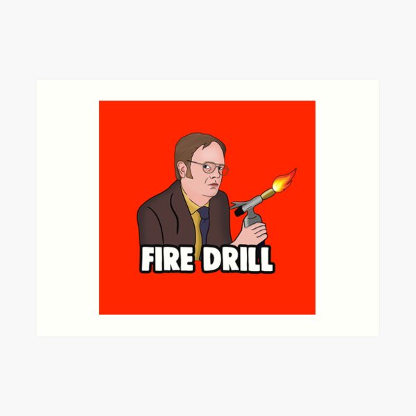 "The Office Memes: Dwight Fire Drill" Art Print for Sale by Barnyardy ...