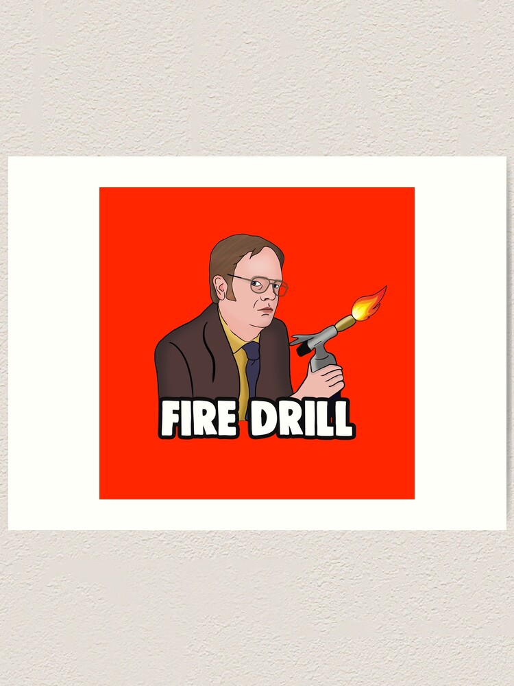 "The Office Memes: Dwight Fire Drill" Art Print for Sale by Barnyardy ...