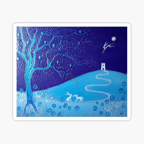 "Winter Tor, Glastonbury Tor, Avalon,Mystical Art" Sticker by ...