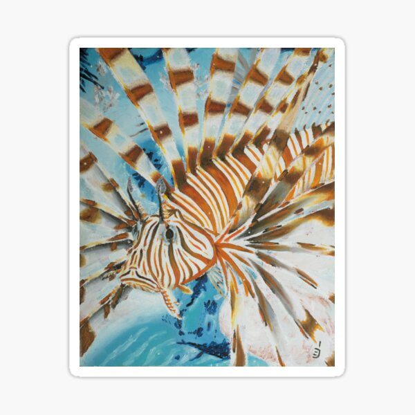 "Lionfish" Sticker for Sale by cturnerart | Redbubble