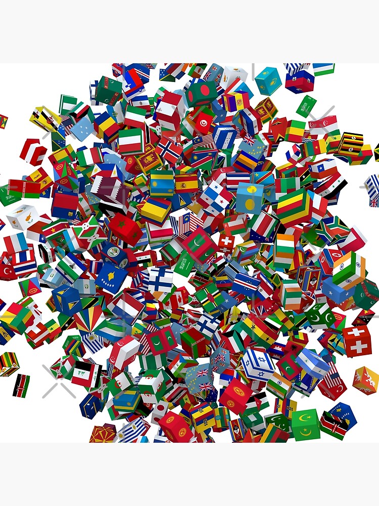 "Nations of the World Flag Blocks" Poster by hyproinc | Redbubble
