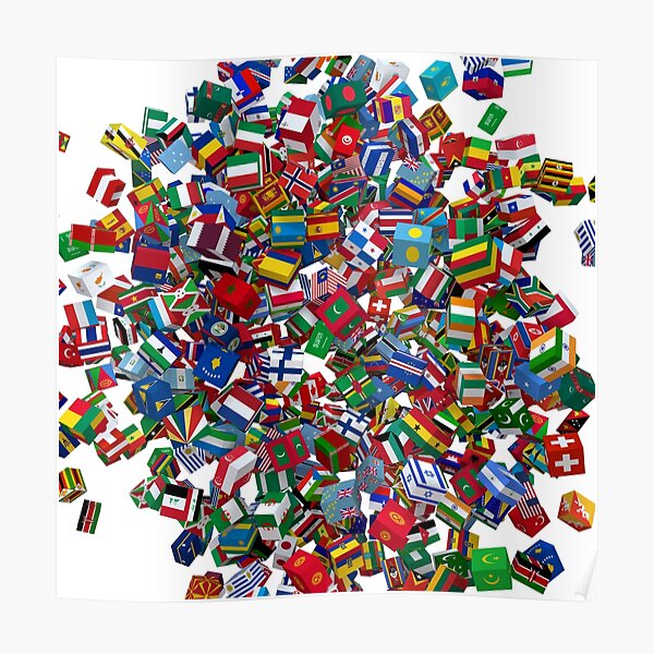"Nations of the World Flag Blocks" Poster by hyproinc | Redbubble