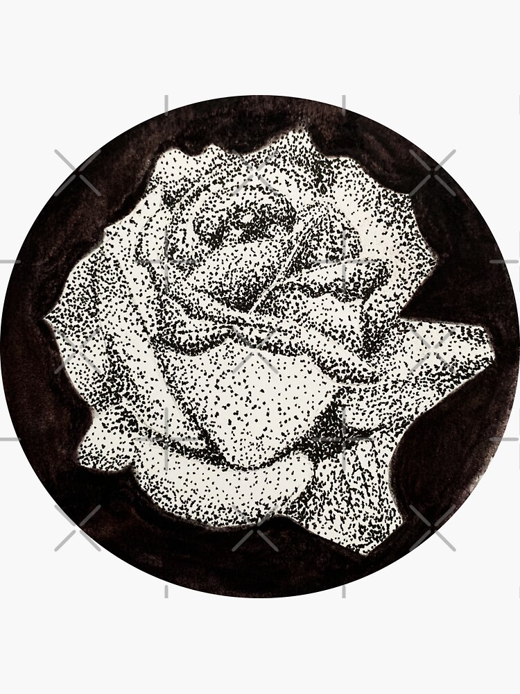 "Pointillism Rose" Sticker for Sale by haylees76 | Redbubble