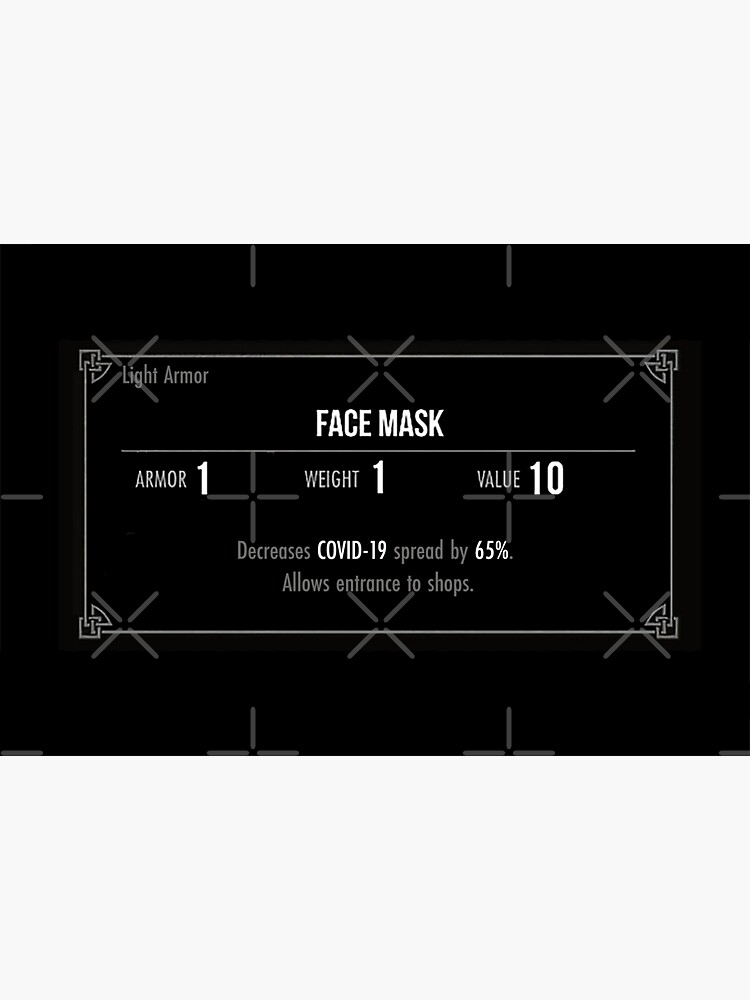 "Skyrim Face Mask Funny Design Meme Joke Mask" Sticker by ...