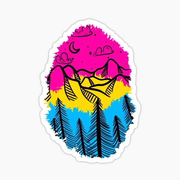 "Pansexual Pride Flag Mountainscape " Sticker for Sale by Charcharleyb ...