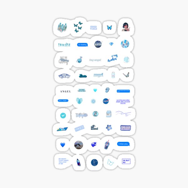 "Blue Aesthetic Laptop Sticker Pack Of 50 " Sticker for Sale by rojx2 ...