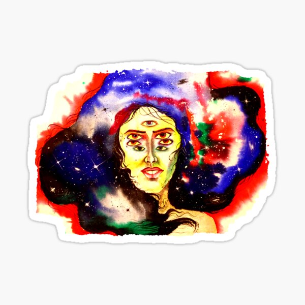 "That woman with long hair" Sticker for Sale by Temple-of-Being | Redbubble