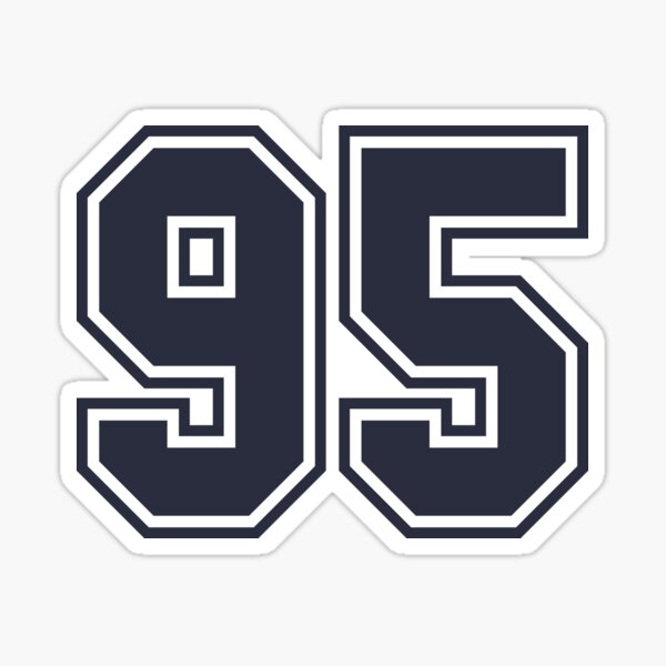 "95 Sports Number Ninety-Five" Sticker for Sale by HelloFromAja | Redbubble