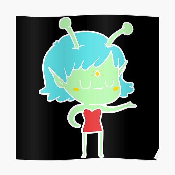 "Psy Alien Girl in a Red Dress" Poster by Alienology | Redbubble