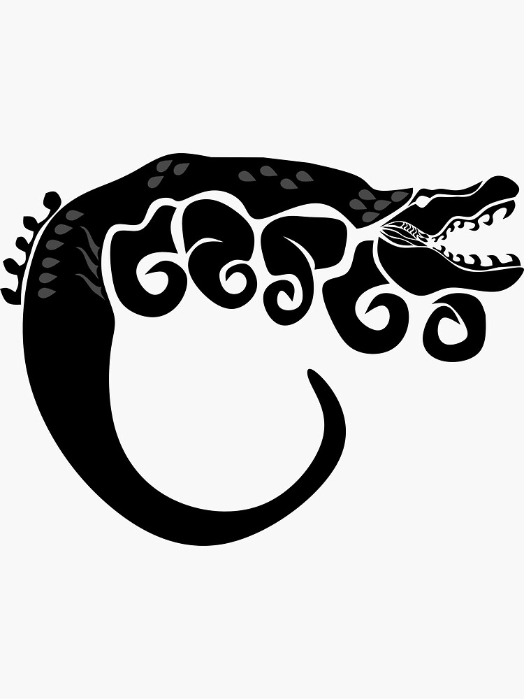 "Mutated Saltwater Crocodile Dark Gary Paisley Over Silhouette" Sticker ...