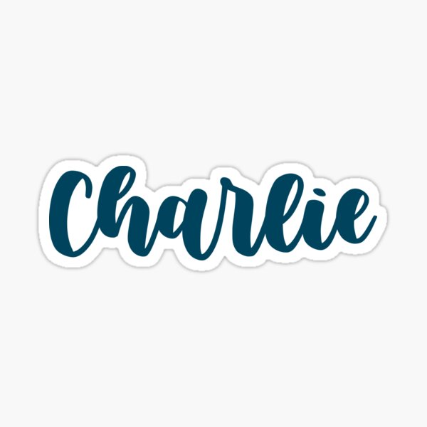 "Charlie Name Sticker" Sticker for Sale by j-designss | Redbubble