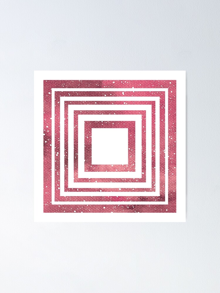 "Galaxy Square Geometric Pattern - Coral Palette" Poster by ...