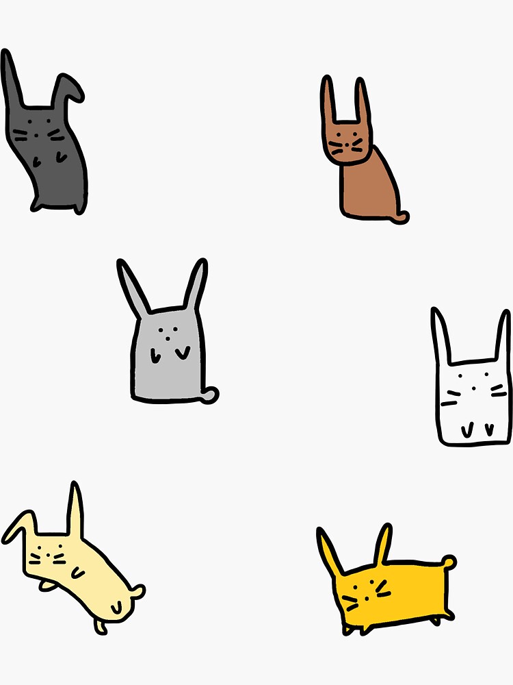 "Rabbits sticker pack" Sticker for Sale by tamsinrichards | Redbubble