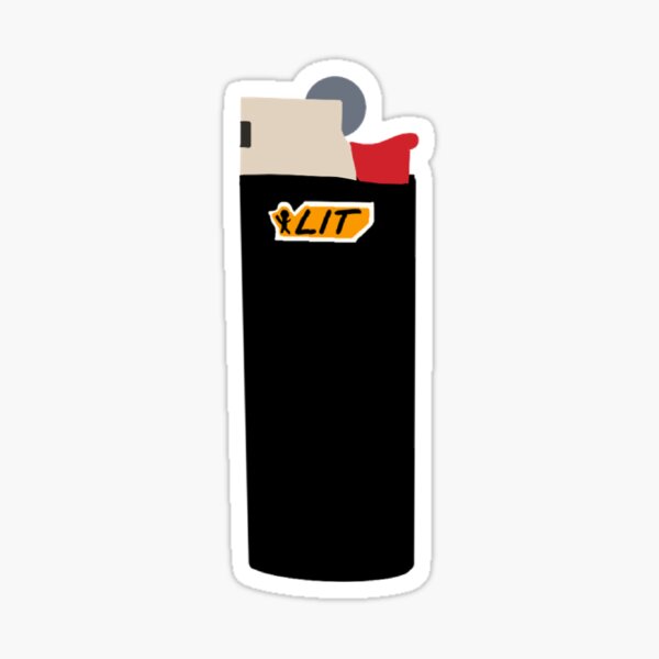 "LIT Lighter" Sticker by rileyshack | Redbubble