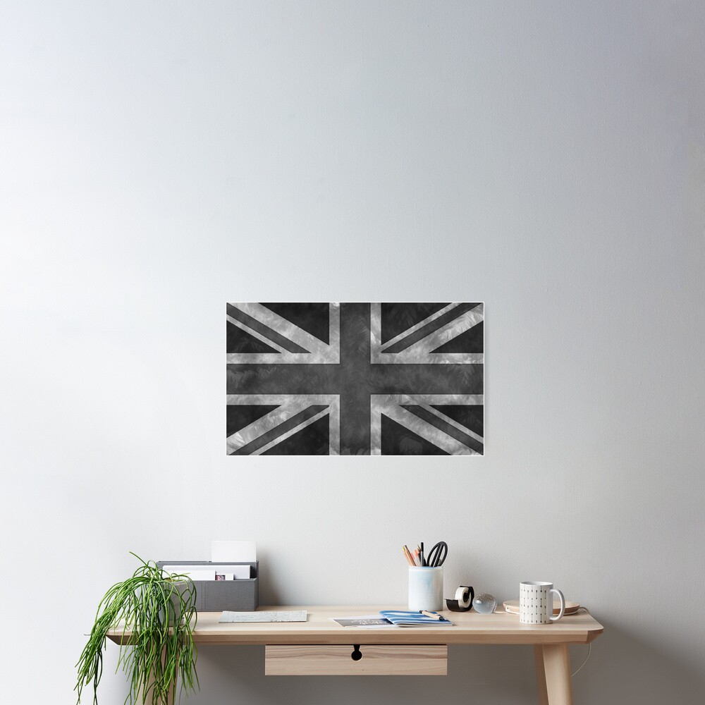 "Greyscale Distressed Union Jack" Poster for Sale by pjmorley | Redbubble