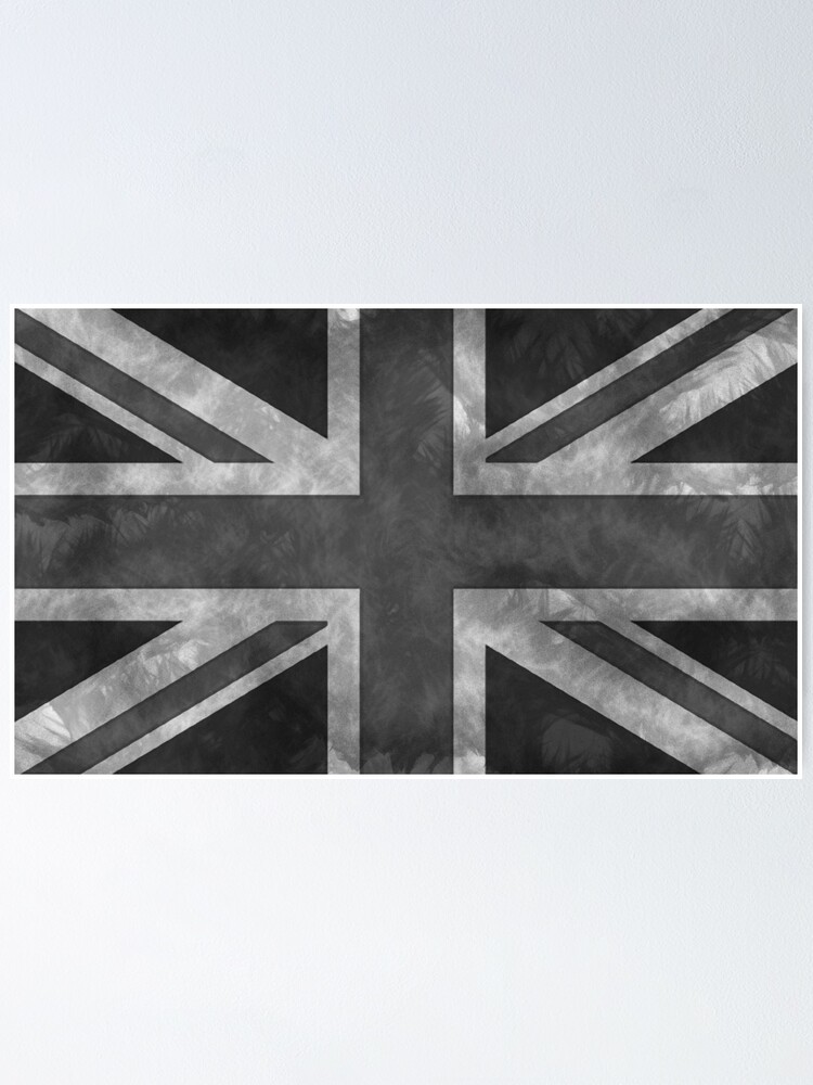 "Greyscale Distressed Union Jack" Poster for Sale by pjmorley | Redbubble