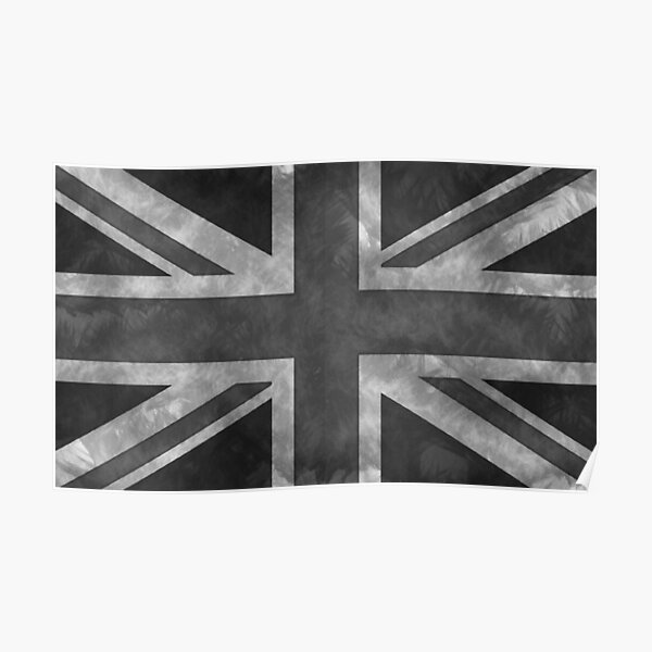"Greyscale Distressed Union Jack" Poster for Sale by pjmorley | Redbubble