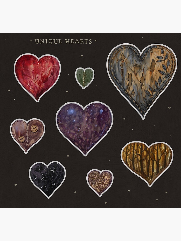 "UNIQUE HEARTS" Poster by woodenpencilbox | Redbubble