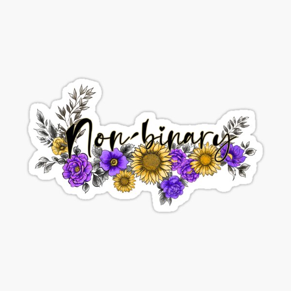 "Non-binary lgbtq floral" Sticker for Sale by Mari-Firefly | Redbubble