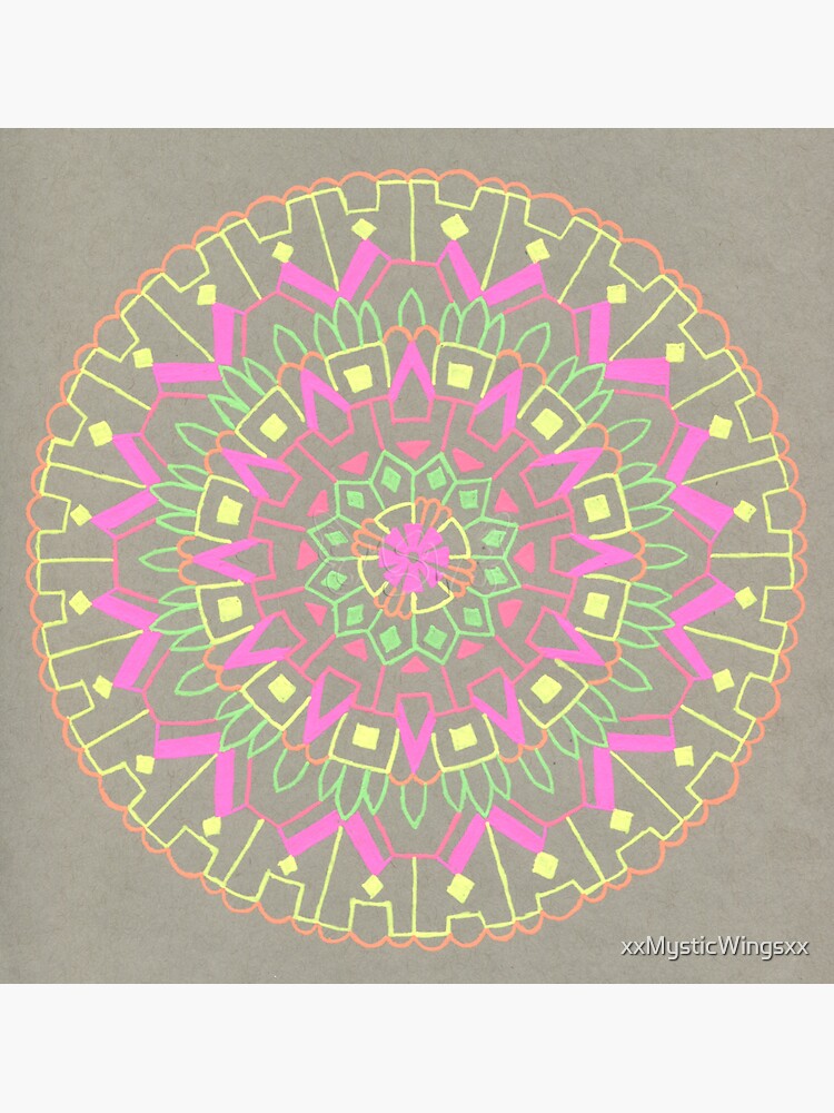 "Dayglow Mandala" Sticker for Sale by xxMysticWingsxx | Redbubble