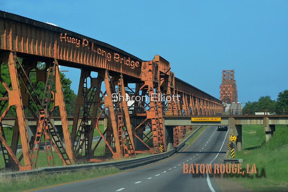 "Huey Long Bridge, 2nd version-Baton Rouge" by Sharon Elliott | Redbubble