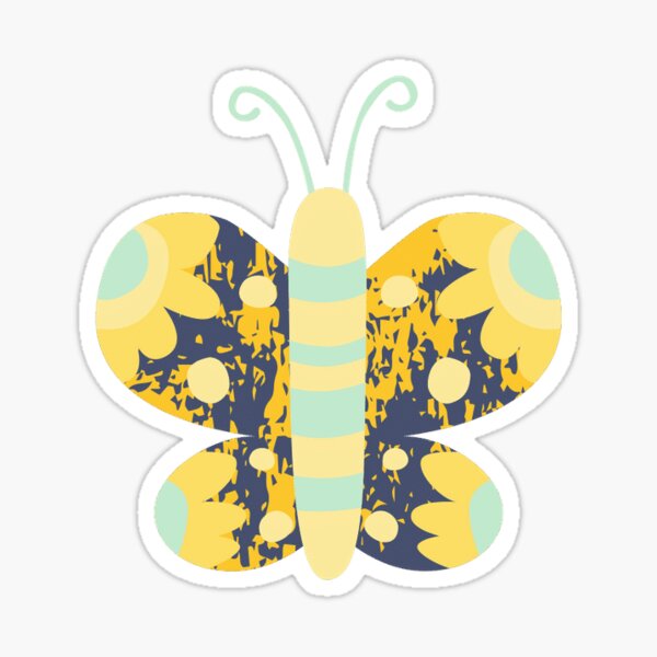 "yellow butterfly" Sticker for Sale by flora12245 | Redbubble