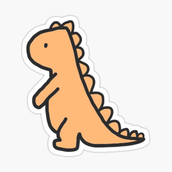 "Dino-orange" Sticker by kkaitlin | Redbubble