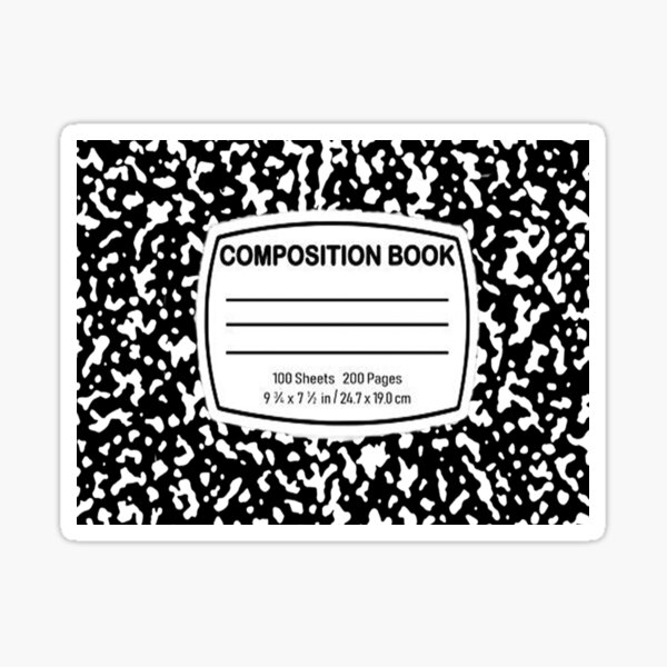 "composition book" Sticker for Sale by jessicantingler | Redbubble