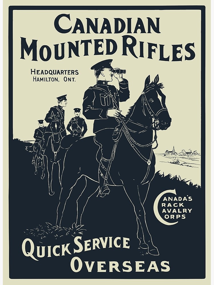 Poster « Canadian Mounted Rifles - Corps canadien de cavalerie ...