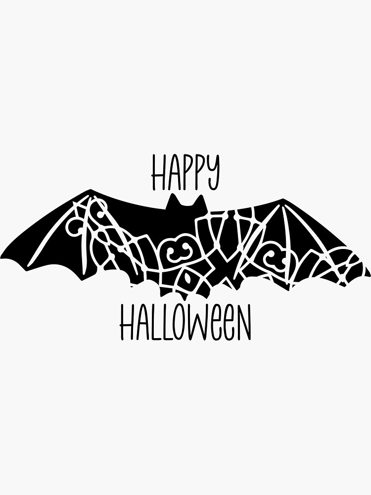 "Happy Halloween Bat Zentangle" Sticker for Sale by AbiBurtDesigns ...