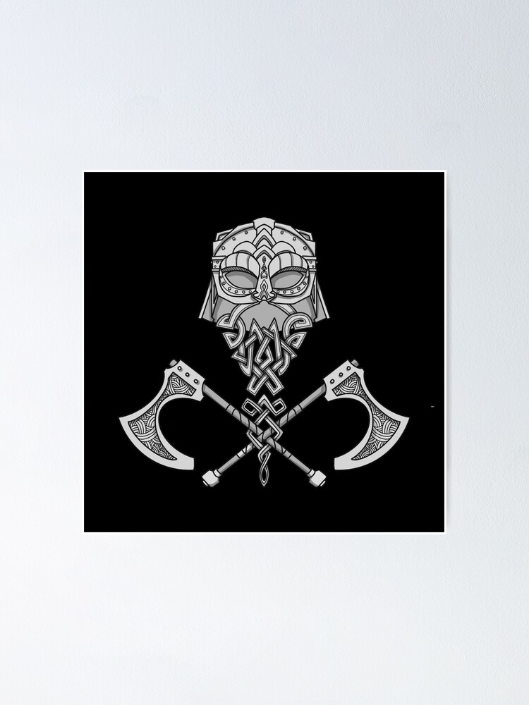 "Dwarf with Knotwork Beard Crest" Poster for Sale by MichaelHoweArts ...