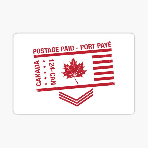 "Postage Paid Canada" Sticker by s2ray | Redbubble
