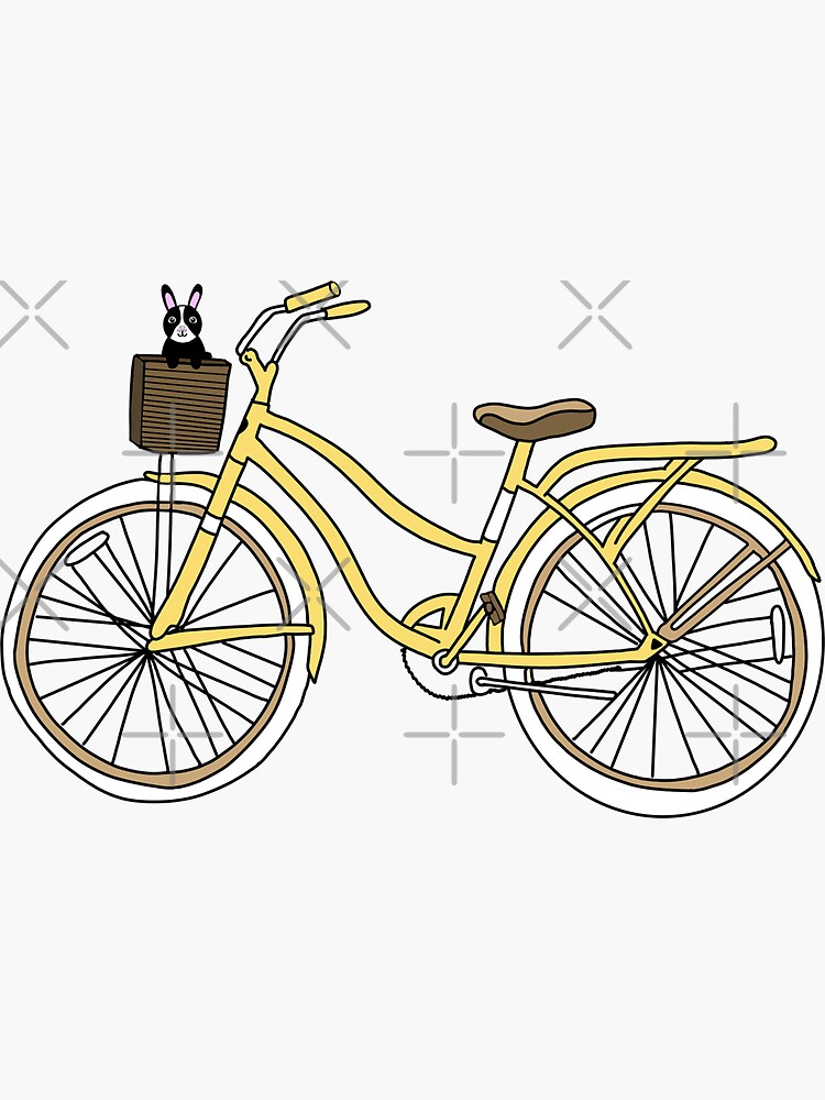 "Bunny in a bike basket" Sticker for Sale by katiesully99 | Redbubble