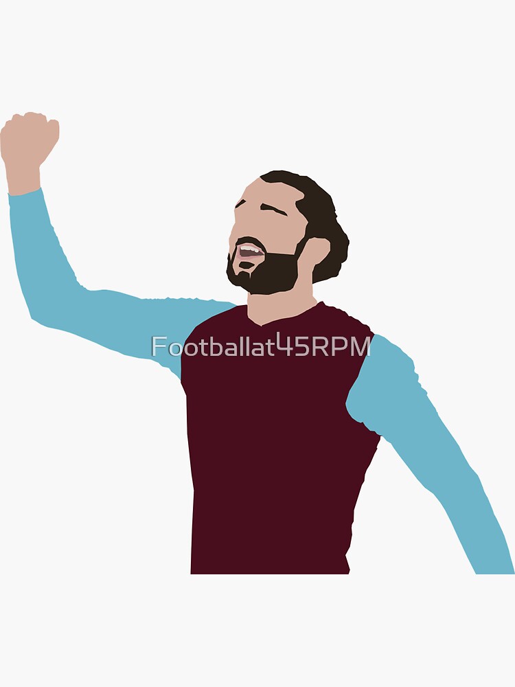 "Burnley FC, Jay Rodriguez, Claret and Blue Print" Sticker for Sale by ...