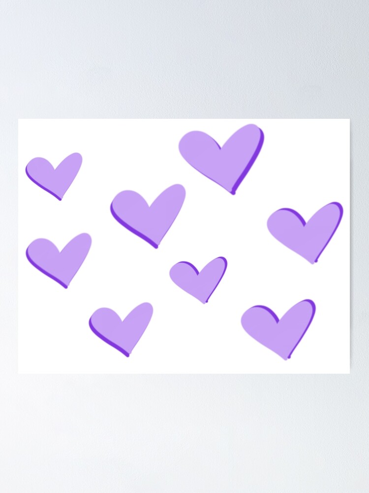 "purple heart sticker pack/pattern" Poster by makjart | Redbubble