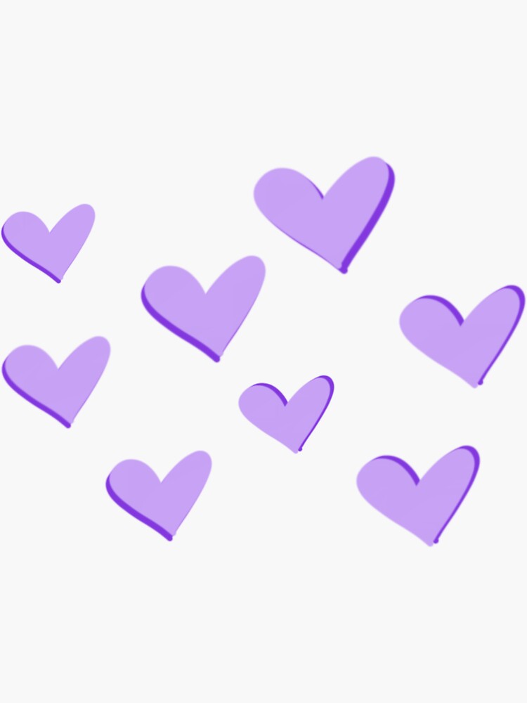 "purple heart sticker pack/pattern" Sticker for Sale by makjart | Redbubble