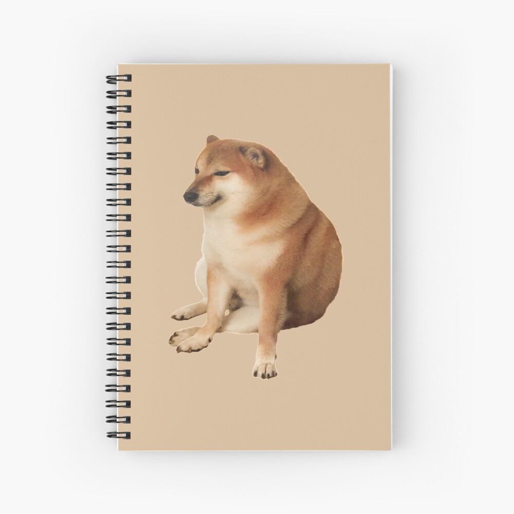 "Cheems (dog sitting meme)" Spiral Notebook by parkerku | Redbubble