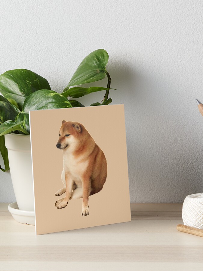 "Cheems (dog sitting meme)" Art Board Print for Sale by parkerku ...