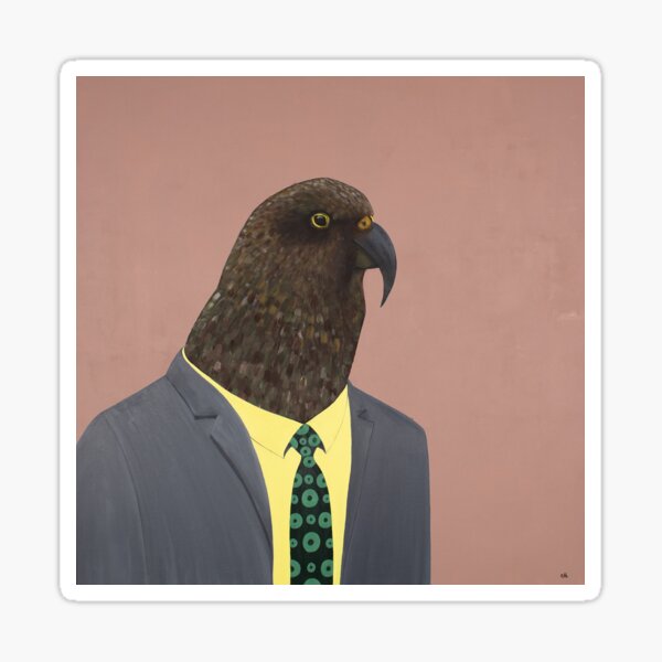 "Kea In Suit" Sticker for Sale by evesone | Redbubble