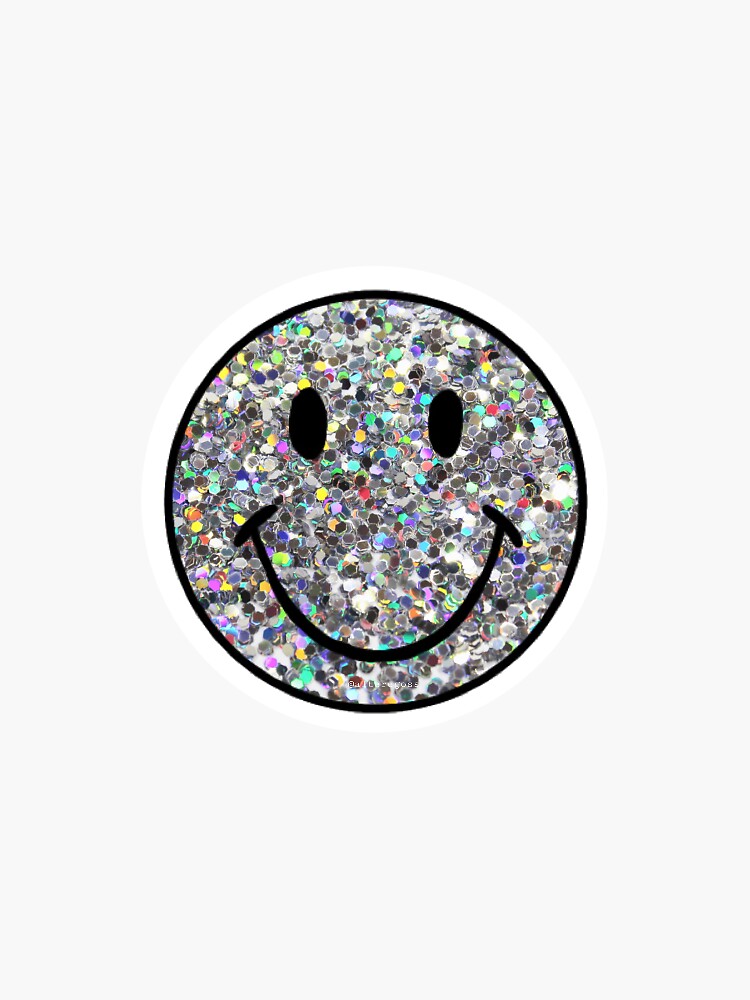 "Glitter Happy Face" Sticker by softishstickers | Redbubble