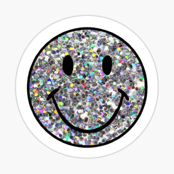 "Glitter Happy Face" Sticker by softishstickers | Redbubble