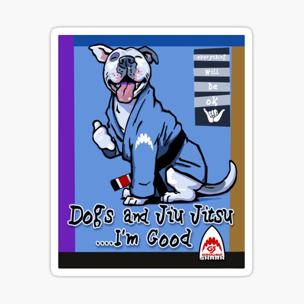 "Dogs and Jiu Jitsu" Sticker for Sale by groundshark | Redbubble