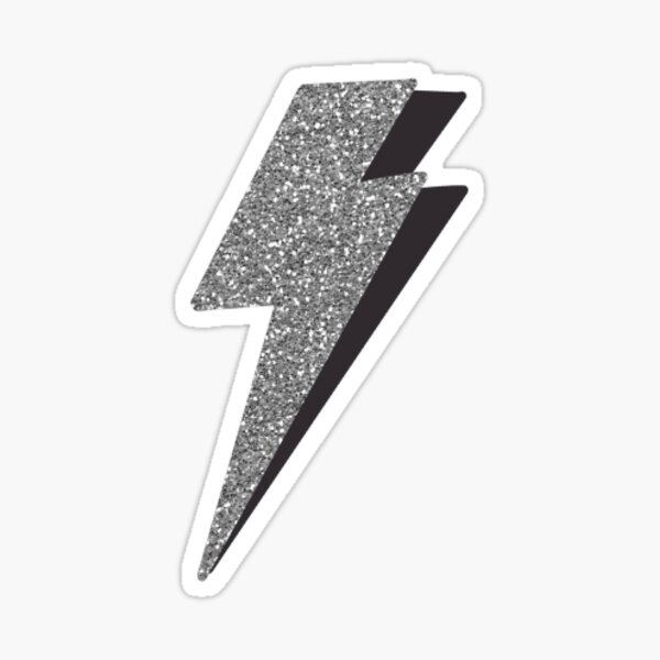"Silver Sparkle Lightning Bolt" Sticker for Sale by krpeterson5 | Redbubble