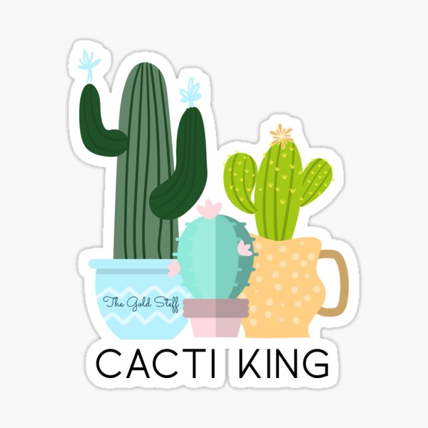 "Cacti King (v1)" Sticker for Sale by GoldenStef | Redbubble