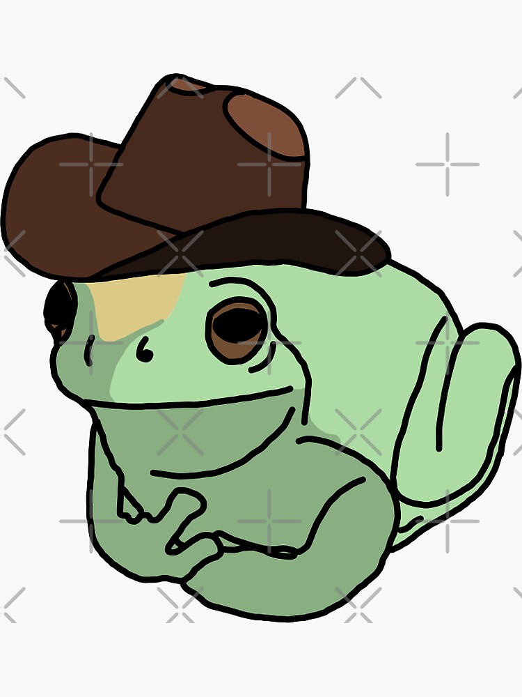 "Polite Cowboy Frog" Sticker for Sale by Sarah-Q-Art | Redbubble