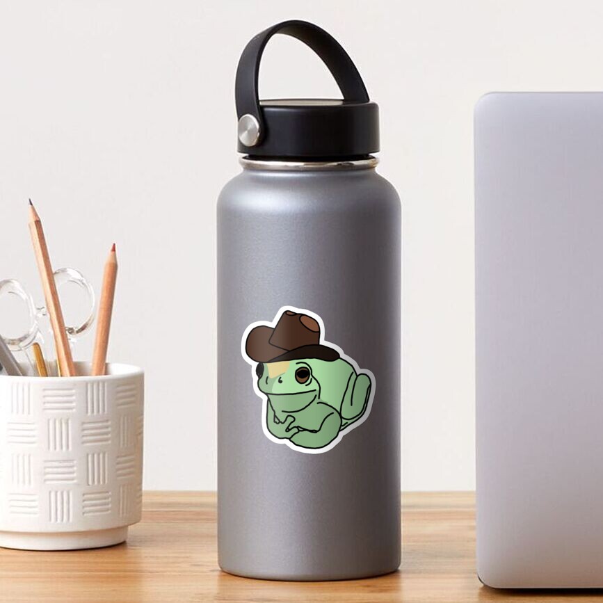 "Polite Cowboy Frog" Sticker for Sale by Sarah-Q-Art | Redbubble