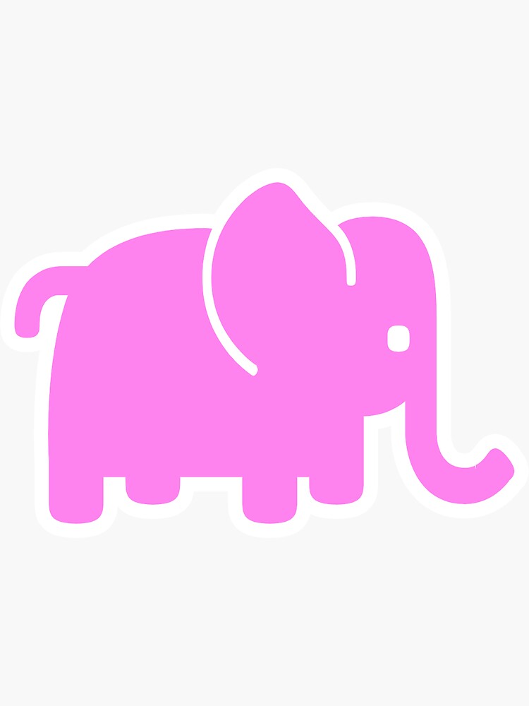 "pink elephant sticker" Sticker by aimeevega7 | Redbubble