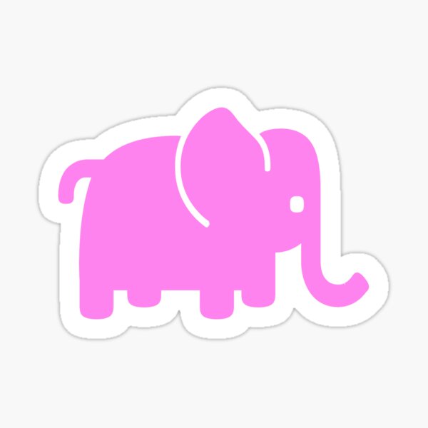 "pink elephant sticker" Sticker by aimeevega7 | Redbubble