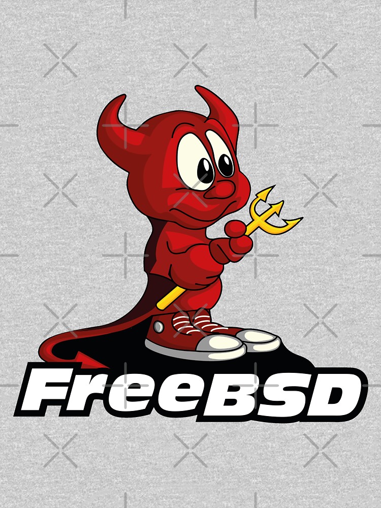 "Beastie (FreeBSD) + Text" T-shirt for Sale by rickelodeon | Redbubble ...