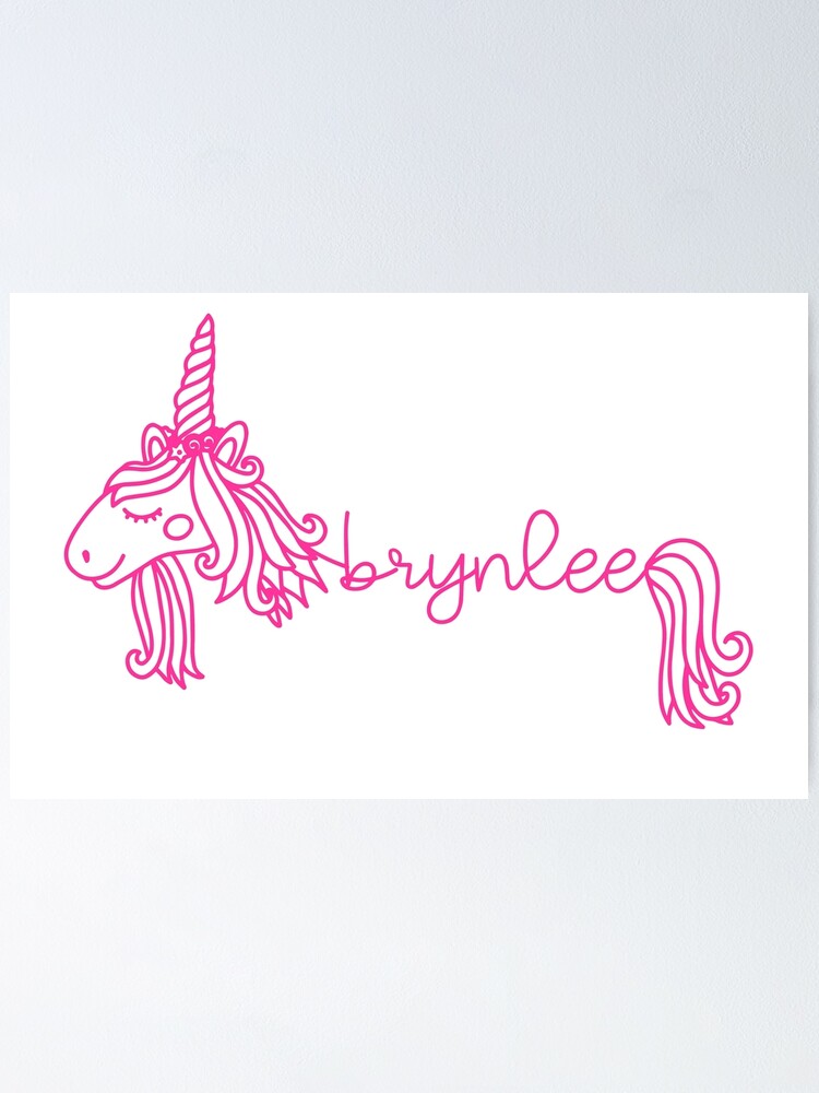 "Brynlee Pink Unicorn Personalized Girl Name" Poster for Sale by ...
